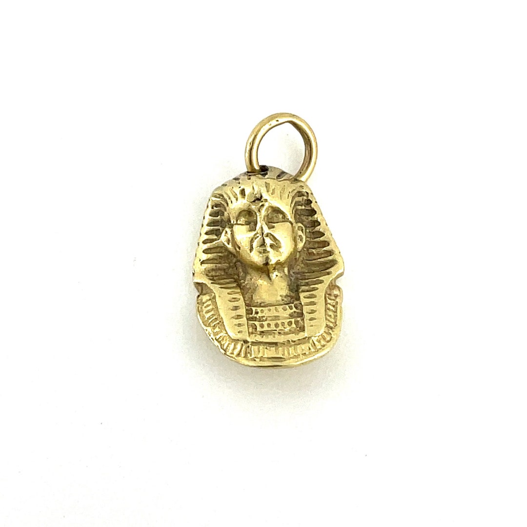 Vintage 14K Gold Egyptian Pharaoh Pendant / Genuine Yellow Gold / Egypt ...