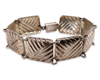 Sterling Mexico Bracelet Taxco Silver Square Chain Vintage - Etsy