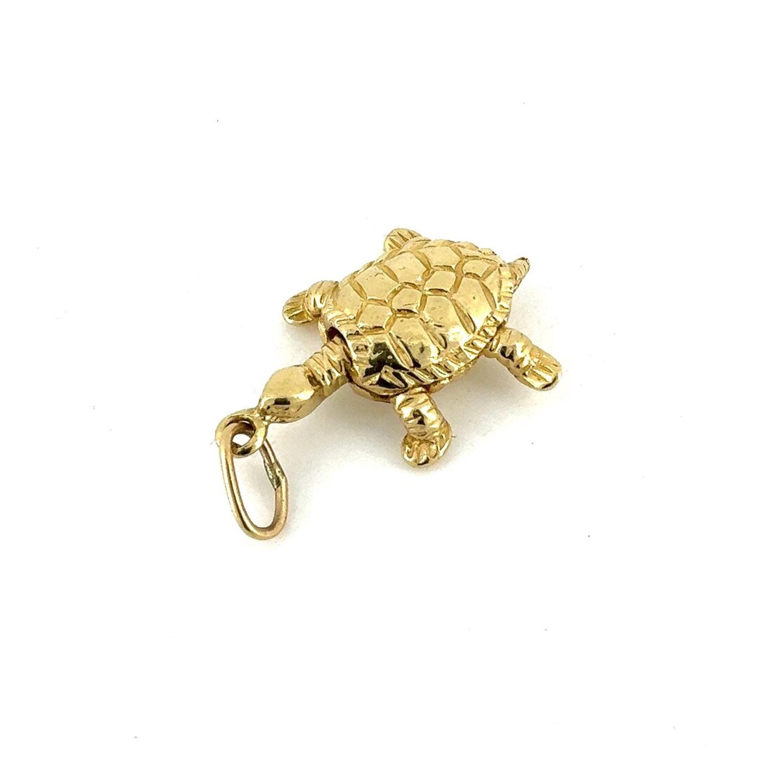 14K Gold Turtle Pendant With Moving Legs, Head and Tail / Genuine ...
