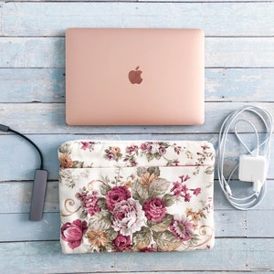 Roses Fabric Laptop Case. Floral Laptop Bag for MacBook Air 13", Pro 13 ...