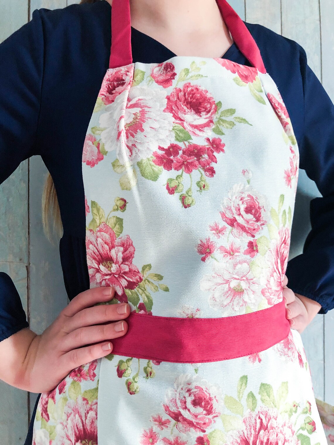 Farmhouse Apron and 2 Oven Mittens Set Woman Apron and 2 Oven - Etsy