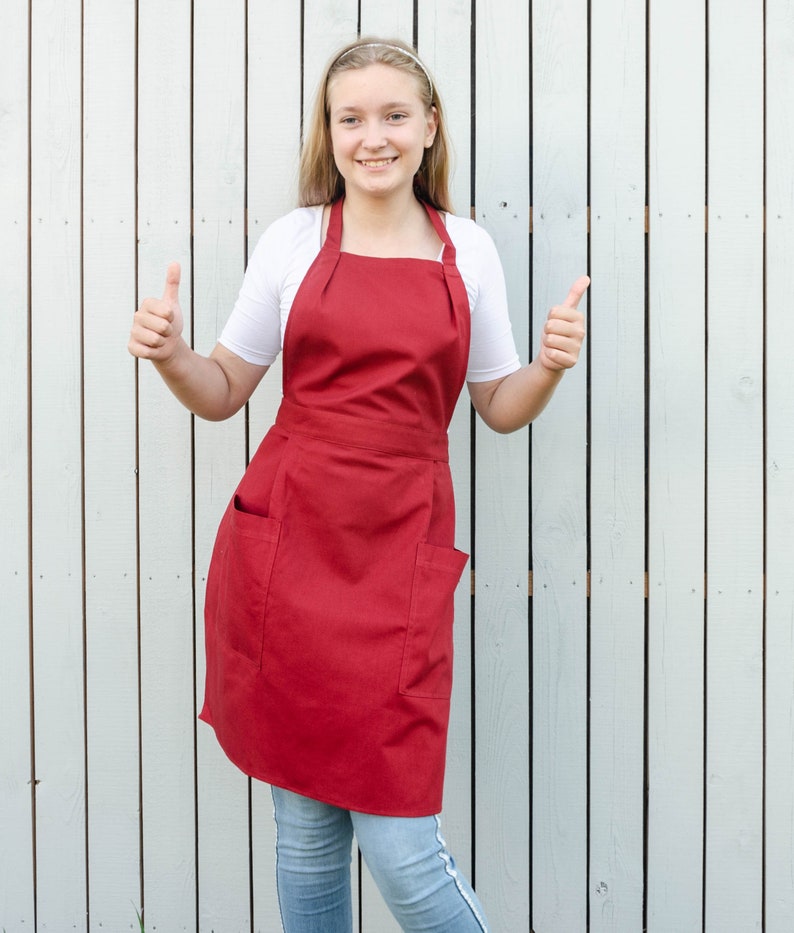 Aprons for Women. Red Full Apron for Woman Woman Apron With - Etsy