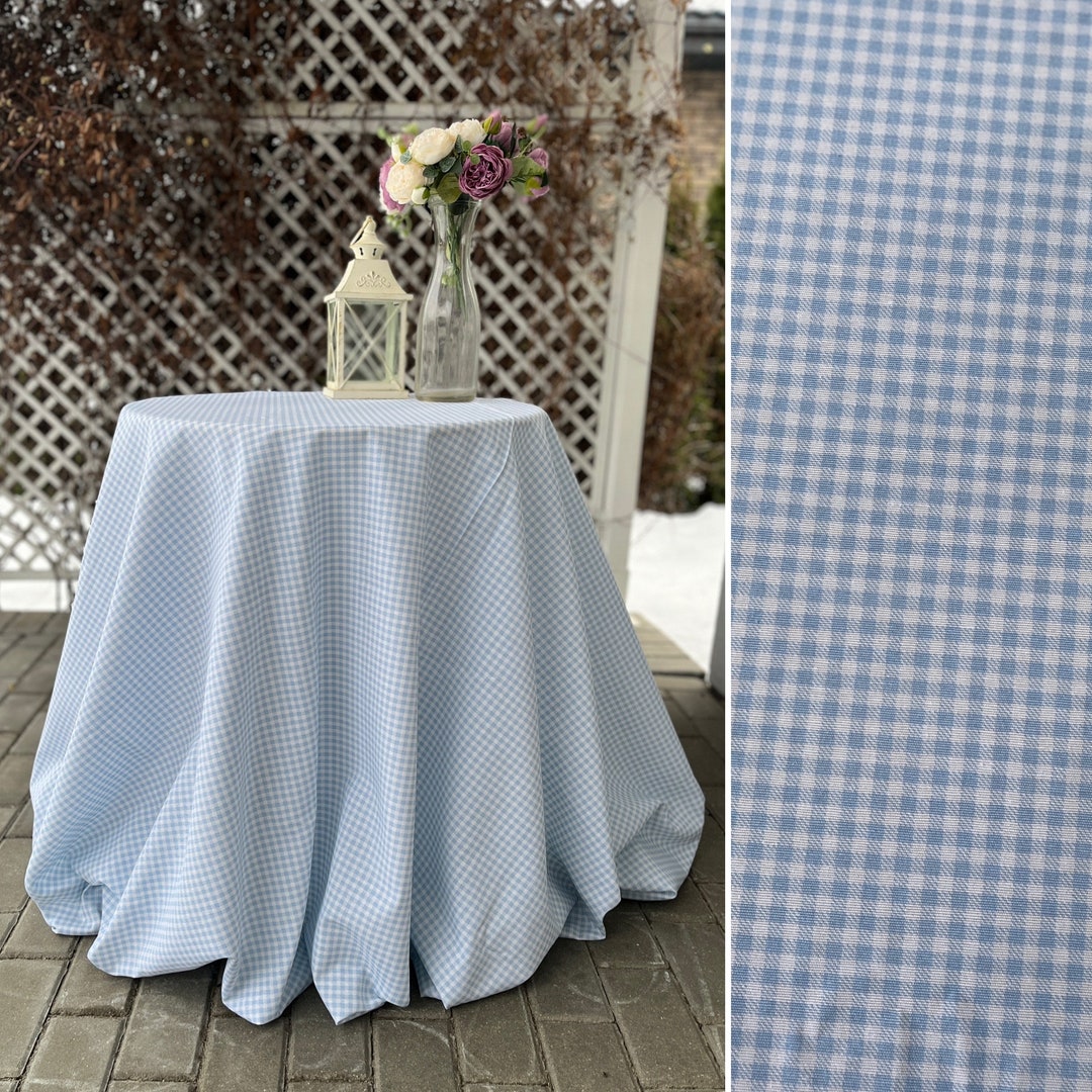 Baby Blue Plaid Tablecloth for Indoor and Outdoor Kitchen Decor ...