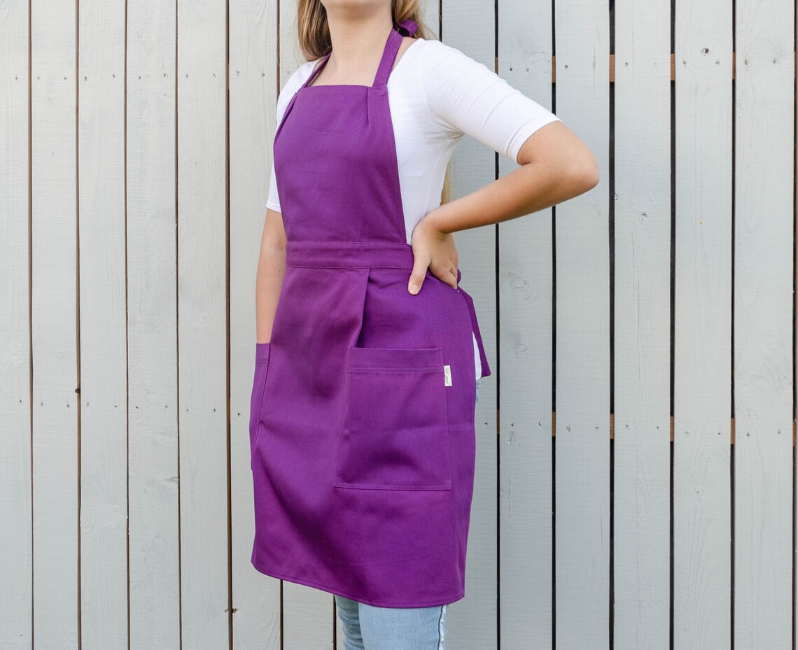 Aprons for Women. Purple Full Apron for Woman Woman Apron - Etsy