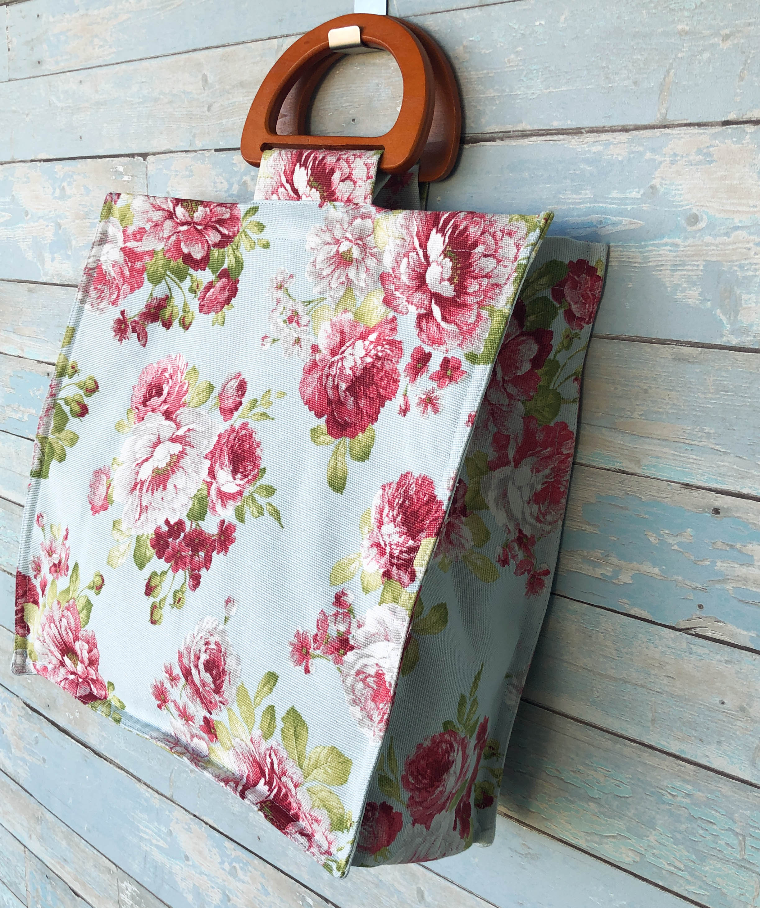 Rose Print Market Bag. Handmade Shopping Bag. Pink Roses on - Etsy UK