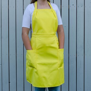 Aprons for Women. Yellow Full Apron for Woman, Woman Apron With Pockets ...