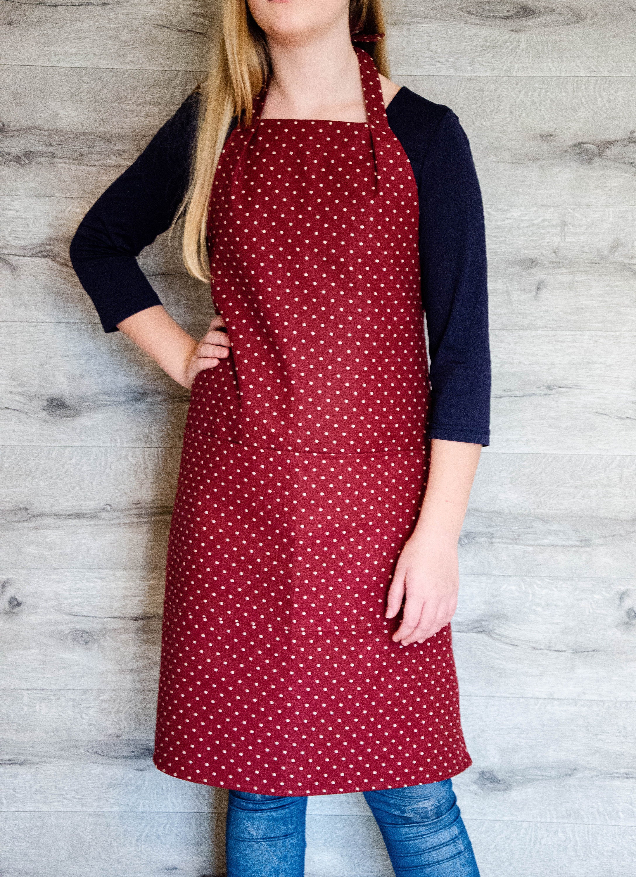 Red Dot Apron Full Kitchen Apron for Women With Pockets Red - Etsy