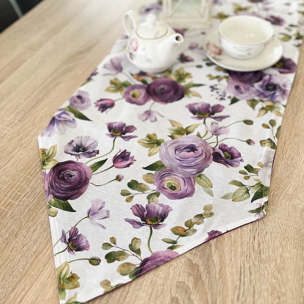Purple Table Runner - Etsy