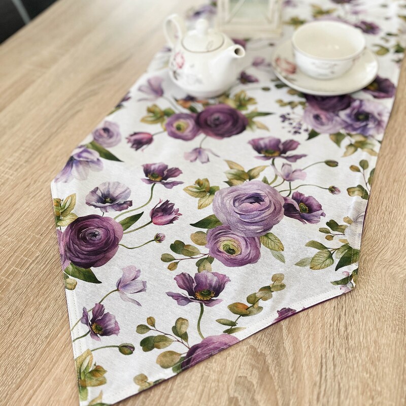 Purple Table Runner - Etsy