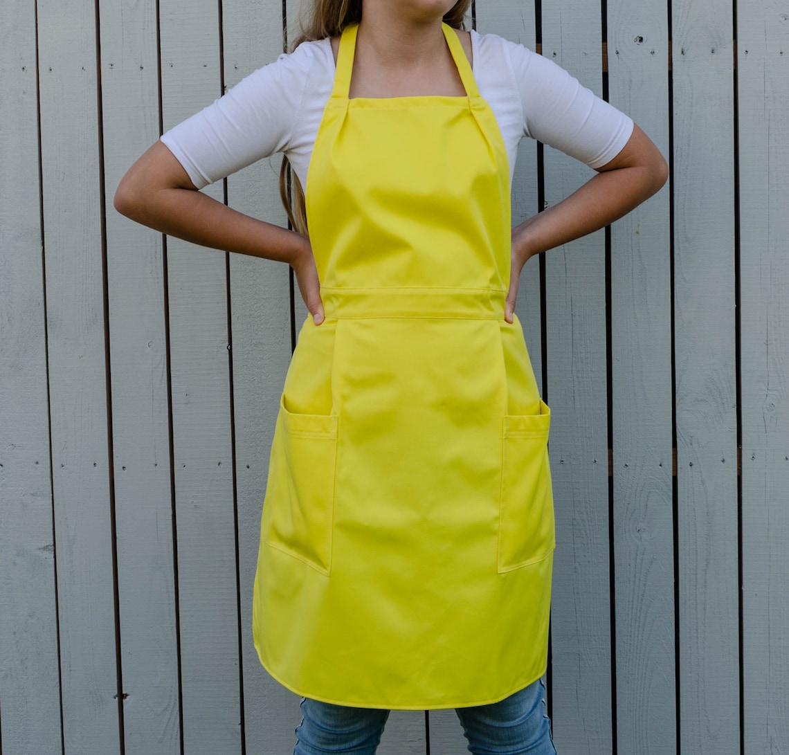Aprons for Women. Yellow Full Apron for Woman Woman Apron - Etsy