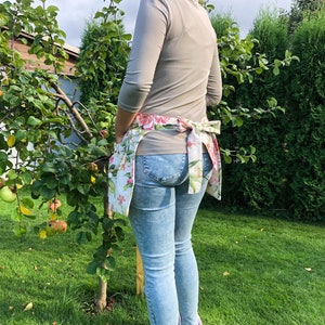 Gathering Apron With Tie Closure. Floral Garden Apron. Harvest Apron ...