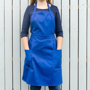 Aprons for Women. Blue Kitchen Apron for Woman With Pockets. Retro ...
