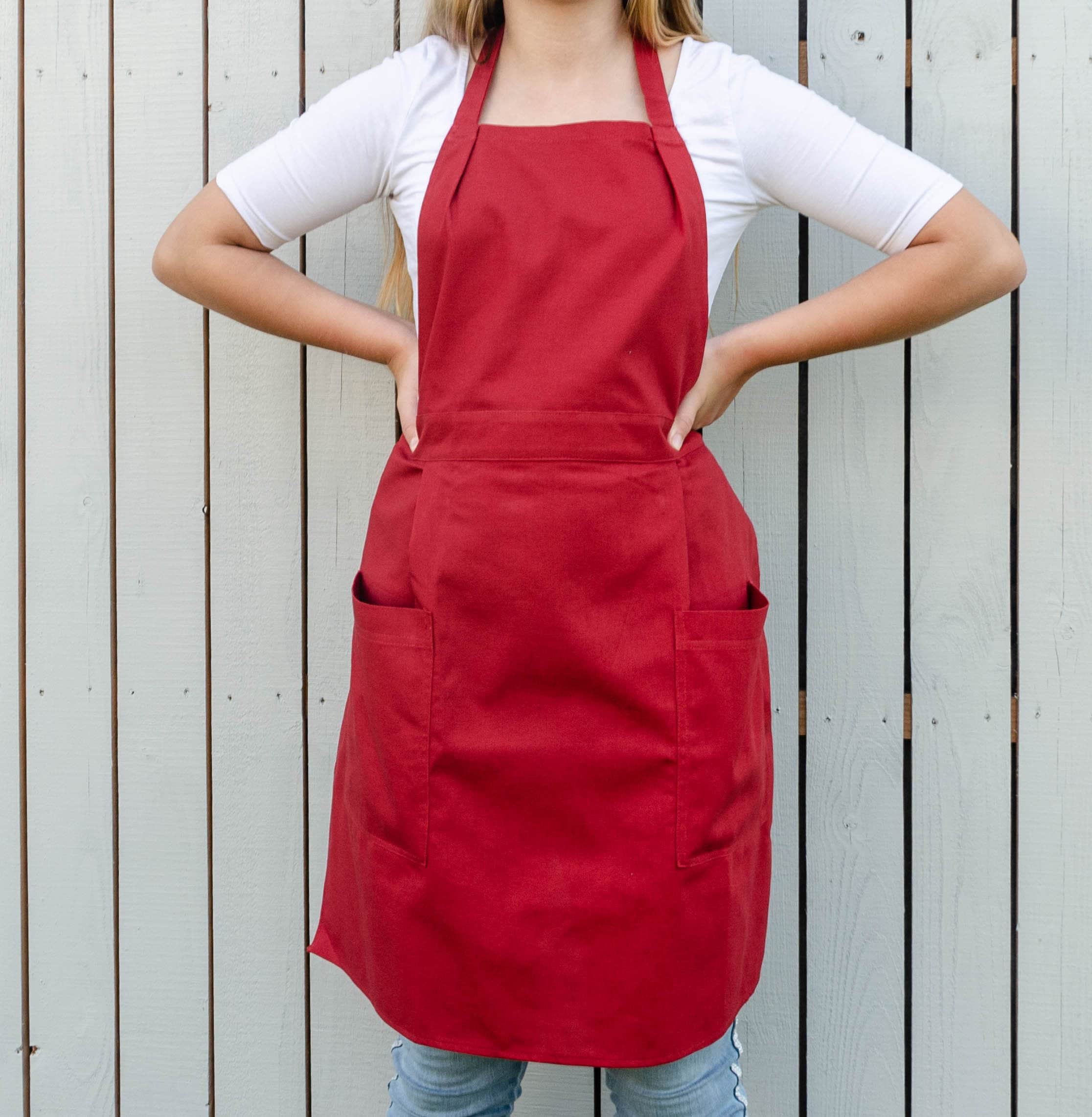 Aprons for Women. Red Full Apron for Woman Woman Apron With - Etsy