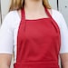 Aprons for Women. Red Full Apron for Woman, Woman Apron With Pockets ...