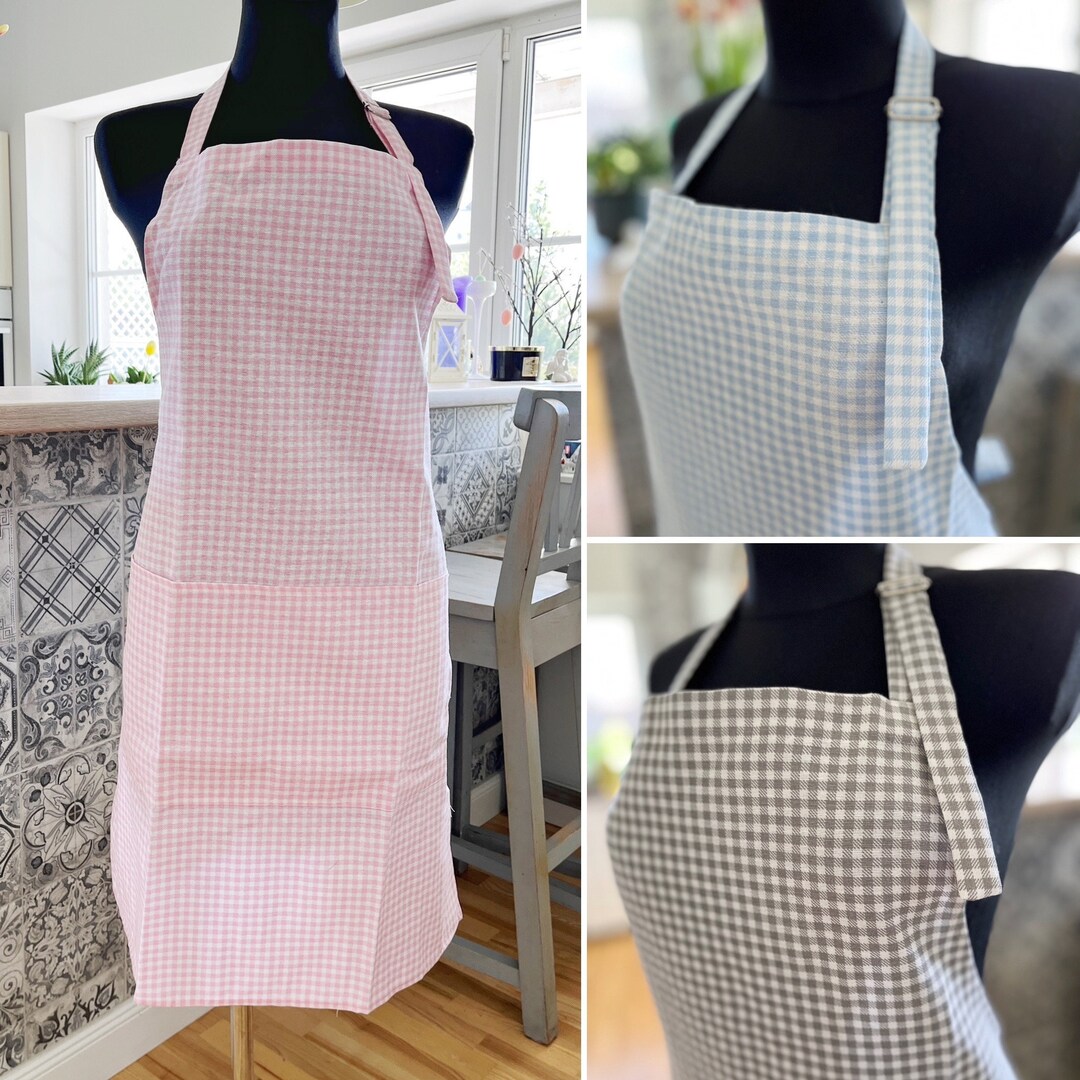 Checkered Bib Apron With Pockets and Adjustable Neck. Unisex - Etsy
