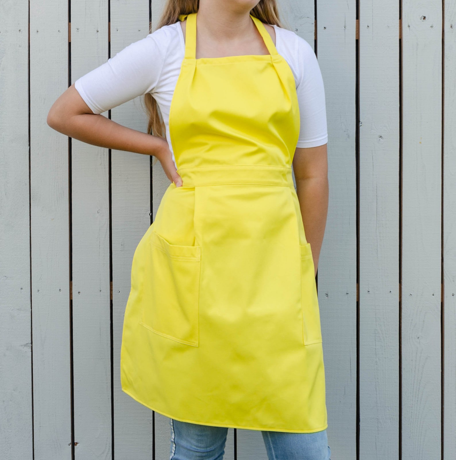 Aprons for Women. Yellow Full Apron for Woman Woman Apron - Etsy
