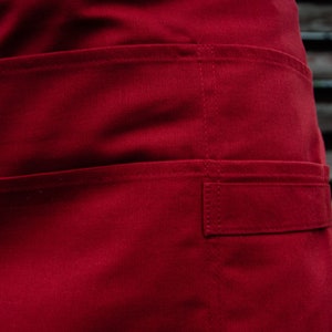 Red Gardening Apron, Half Apron With Pockets, Work Apron for Garden or ...