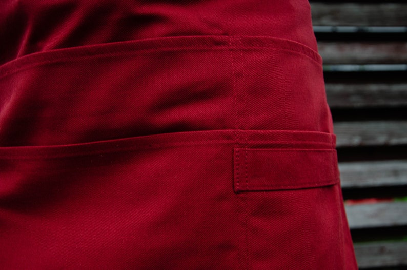 Red Gardening Apron Half Apron With Pockets Work Apron for - Etsy