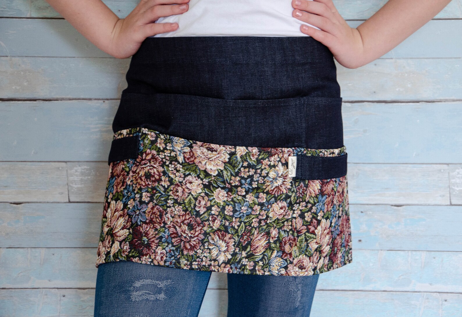 Denim Gardening Apron Garden Apron With Pockets Half Apron. | Etsy