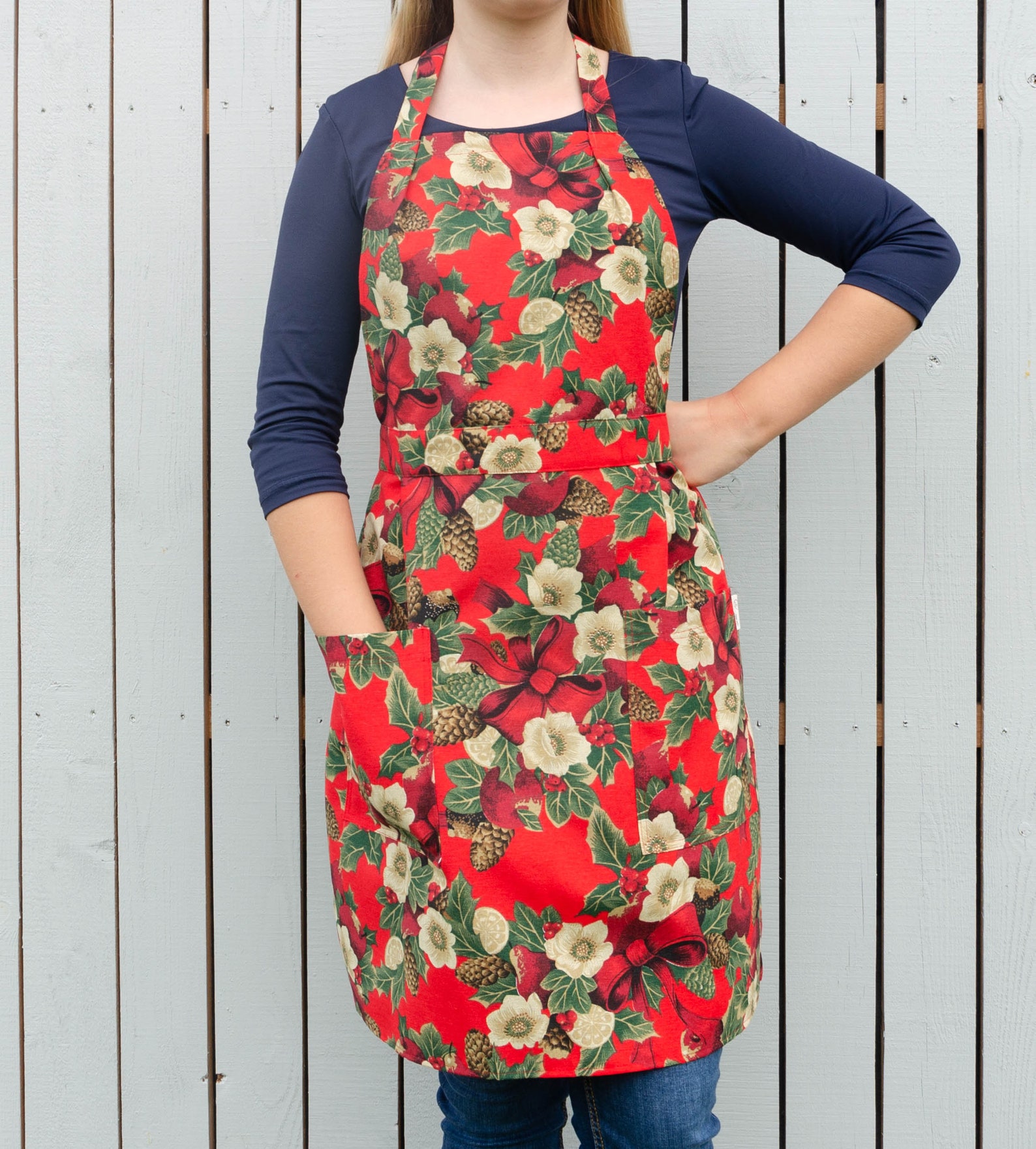 Red Christmas Apron for Woman With Pockets. Aprons for Women. | Etsy