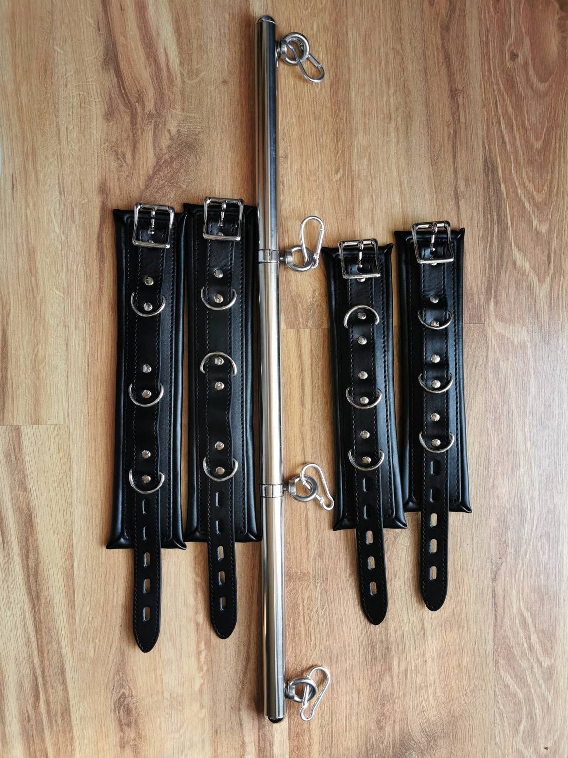Spreader Bar Legs and Hands Bondage BDSM Cuffs Leather - Etsy