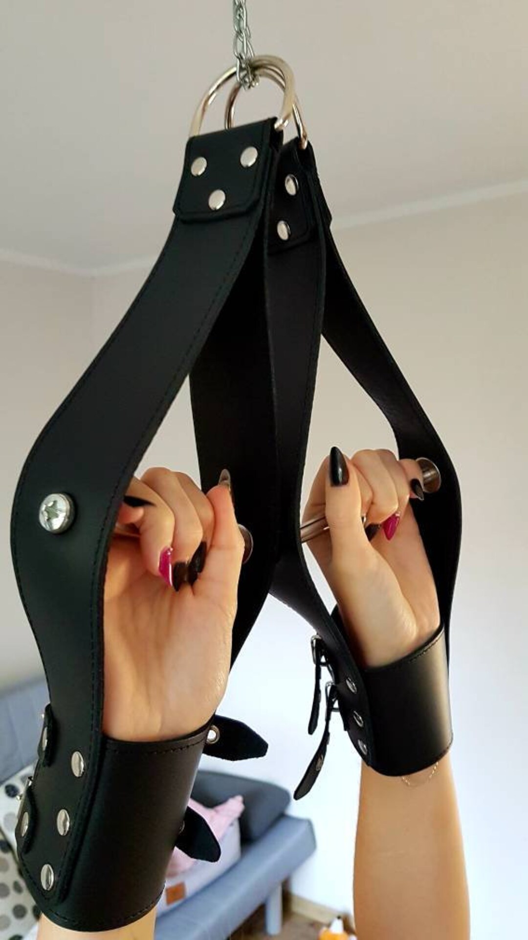 Suspension Handcuffs For Hanging Leather Bdsm Bondage Etsy