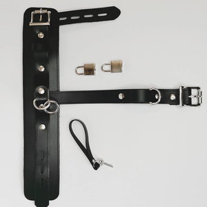 Adjustable High Heels Shoes Locking Ankle Cuffs Leather Restraint Belt ...