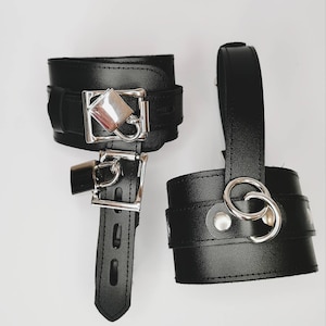 Adjustable High Heels Shoes Locking Ankle Cuffs Leather Restraint Belt ...