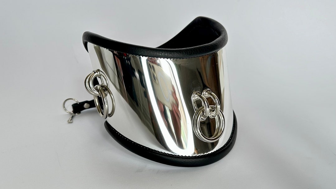 Premium Model Wide Posture Neck Tall Collar Mirror Fetish Bondage BDSM ...