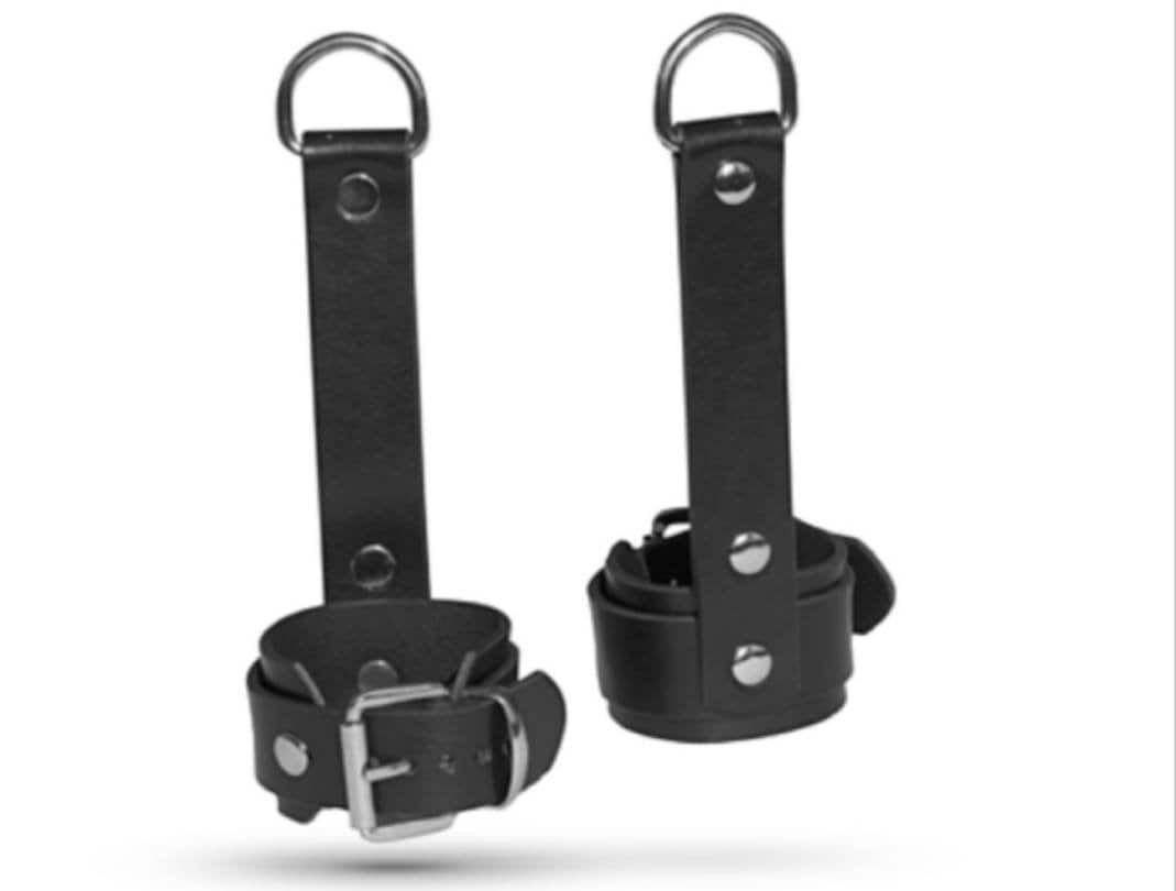 Suspension handcuffs for hanging natural leather bands BDSM | Etsy