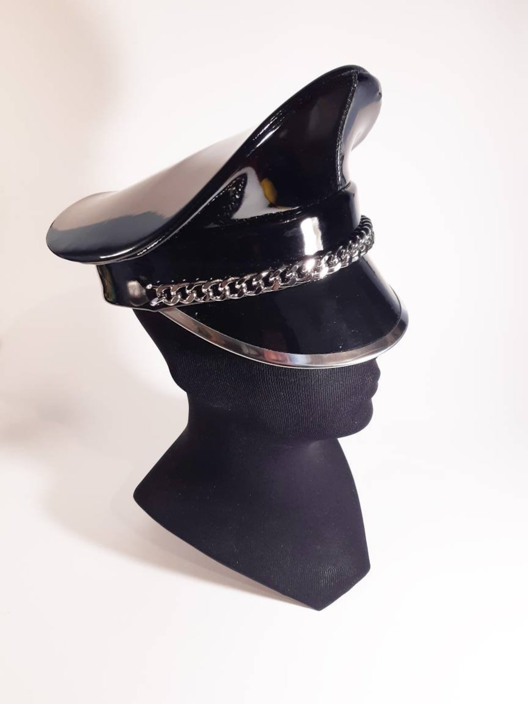Premium Model Fetish Cap Hat Domina BDSM Lack PVC Made to Measure ...
