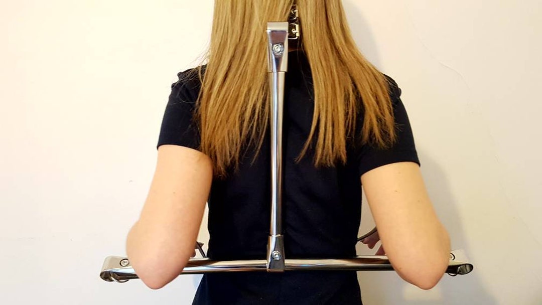 Hands and Neck Spreader Bar Bondage Gear BDSM Restraint Handcuffs ...