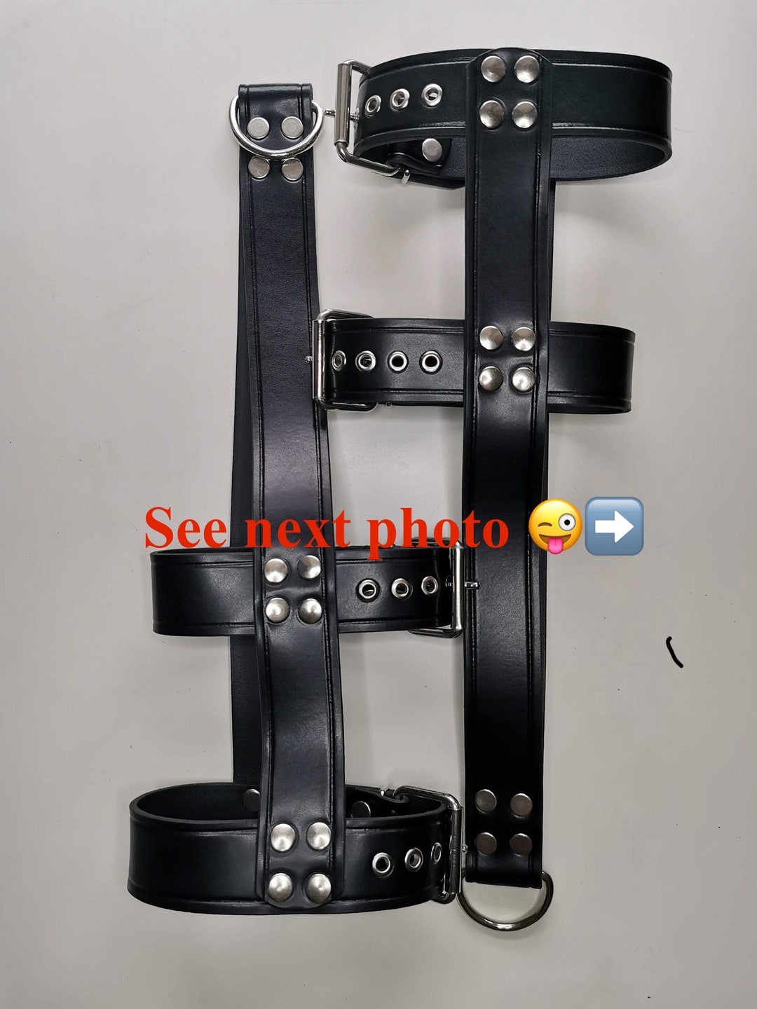 Suspension Leg Cuffs Handcuffs for Hanging Natural Leather Bands BDSM ...
