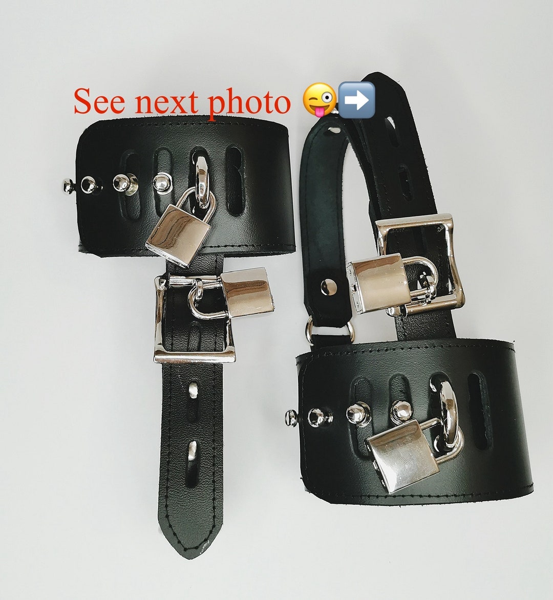 Adjustable High Heels Shoes Locking Ankle Cuffs Leather Restraint Belt ...