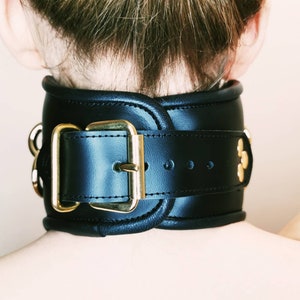 Premium Gold Model Wide Posture Neck Collar Tall Fetish Bondage BDSM ...