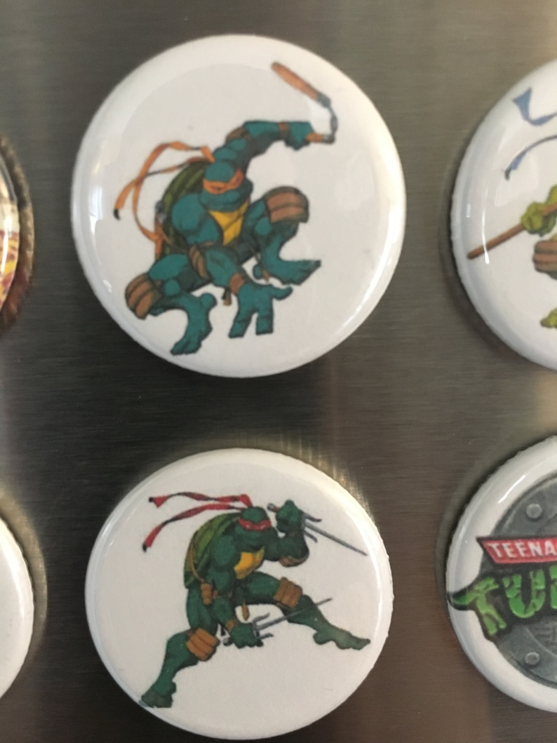 Teenage Mutant Ninja Turtles Magnets or Pin Back Buttons. Set of 6. - Etsy