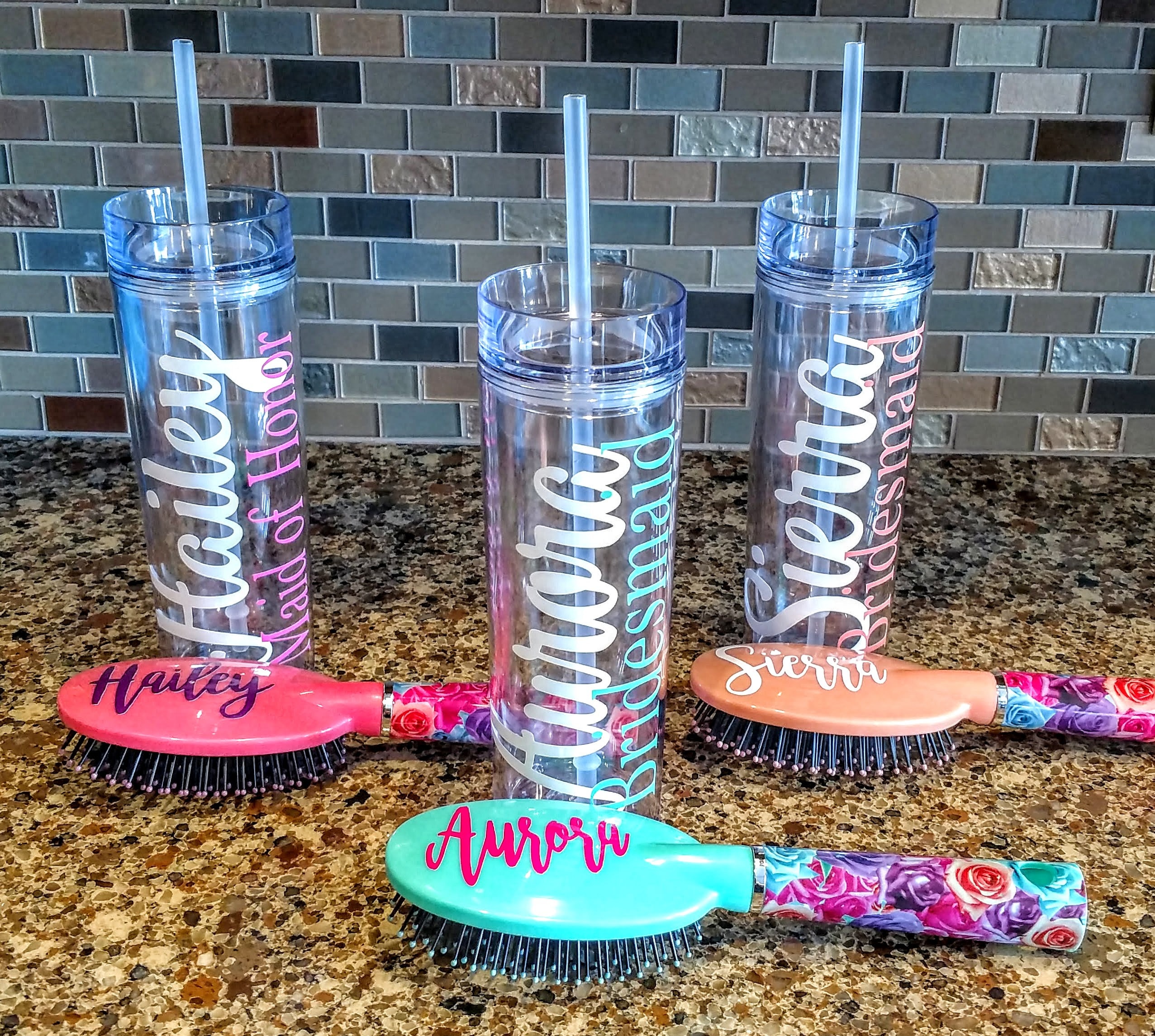 Personalized Custom Skinny Tumbler Cup Tumblr Wedding Bride Bridal ...