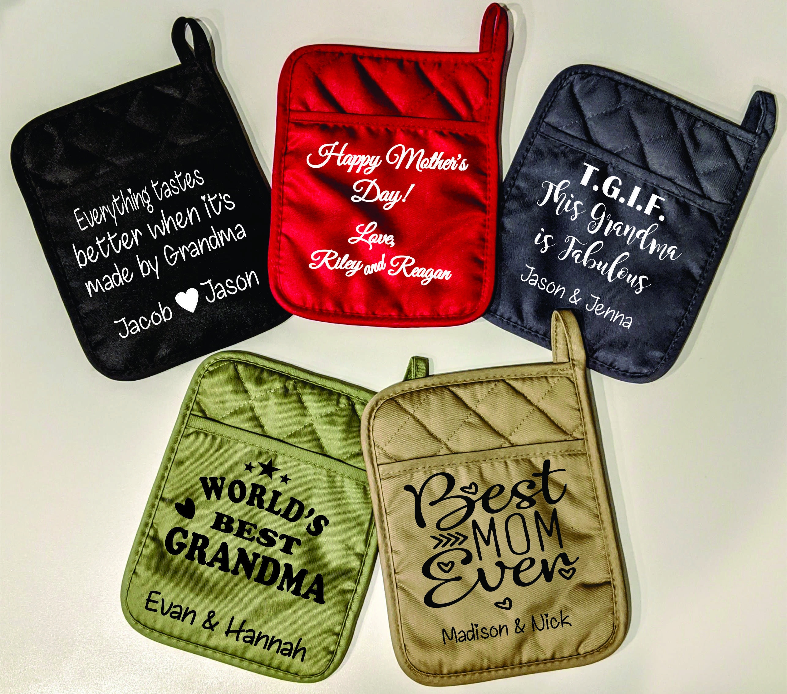 Personalized Custom Potholder Pot Holder Mothers Day T Etsy