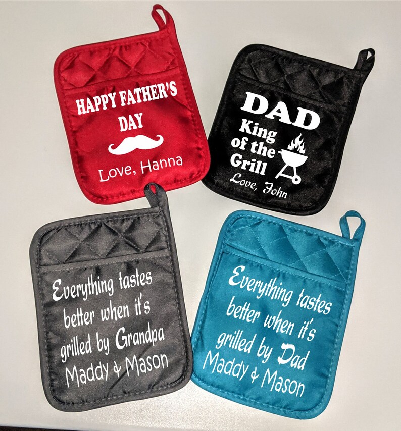 Personalized Oven Mitt Potholder Pot Holder Father's Day - Etsy