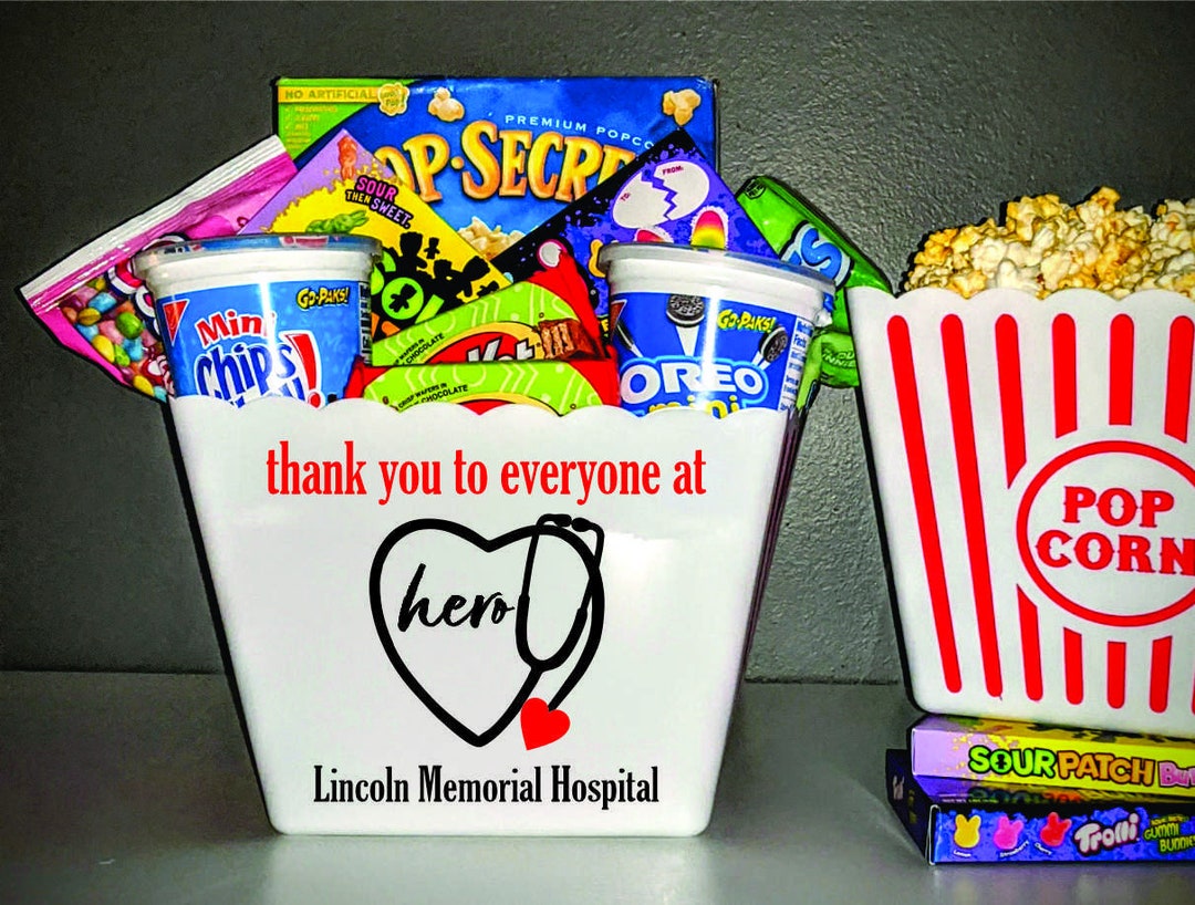 Personalized Popcorn Pop Corn Tub Bucket Personalized Nurse Proud ...