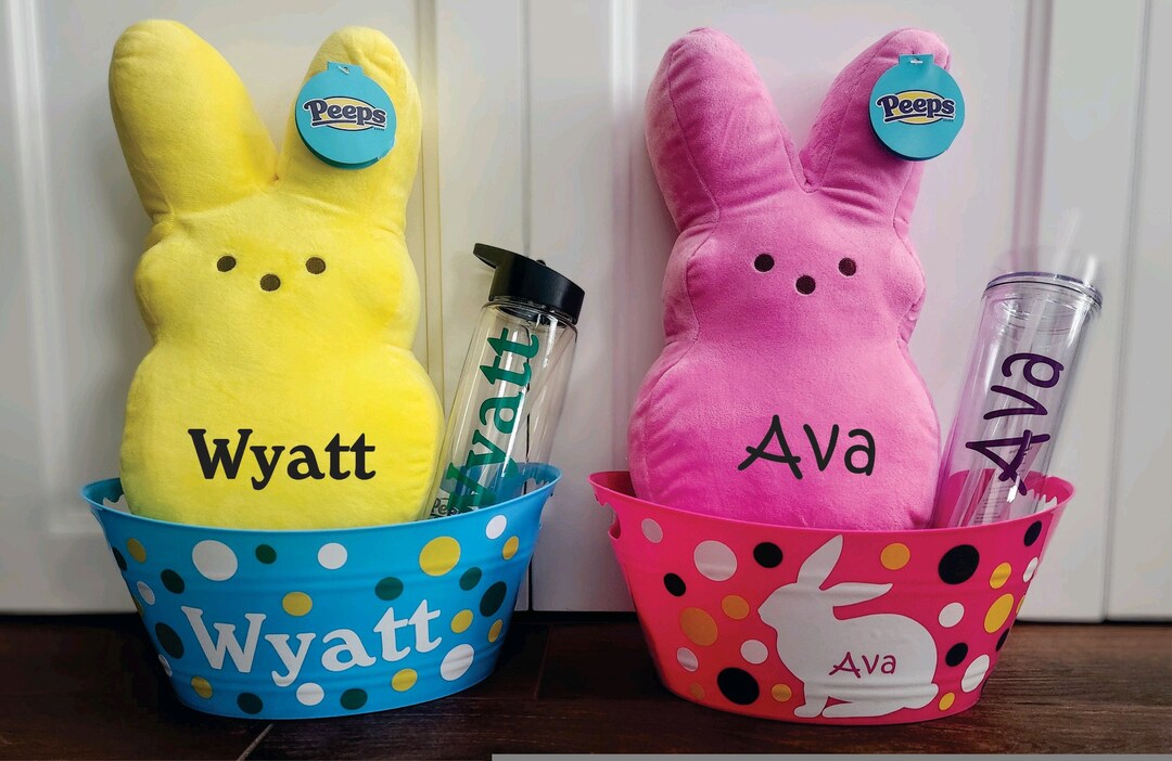 Personalized Easter Peeps Custom Easter Stuffed Animals Easter Basket ...