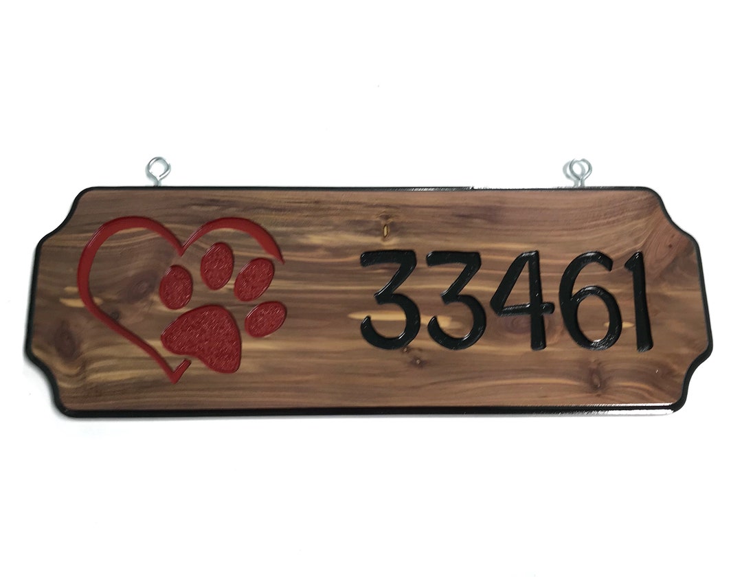 Address Sign House Number and Street Name Cat Personalized Custom Signs ...