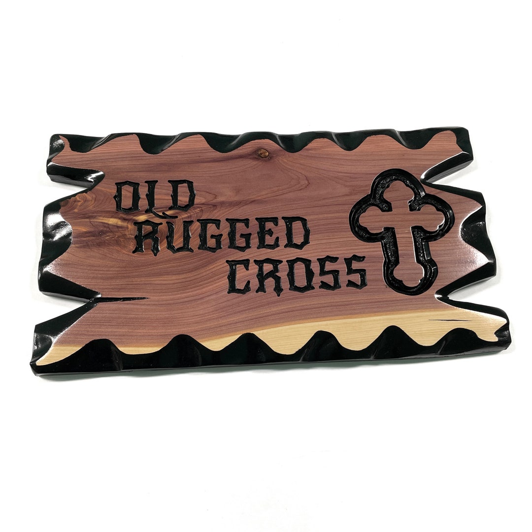 Old Rugged Cross Wood Sign, Routed Cedar, Hymn Wall Art - Etsy