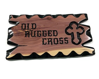 Old Rugged Cross Sign Hymn Wall Art Christian Signs - Etsy