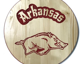 Arkansas Razorback Hog Sign Wooo Pig Sooie Wood Routed Sign Wood Sign ...
