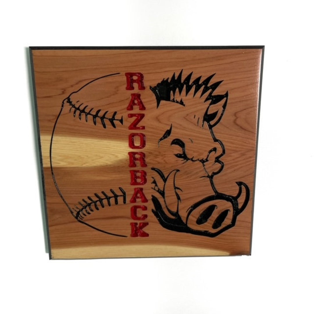 Arkansas Razorback Baseball Sign Wall Decor WPS Go Hogs WOOO Pig Sooie ...