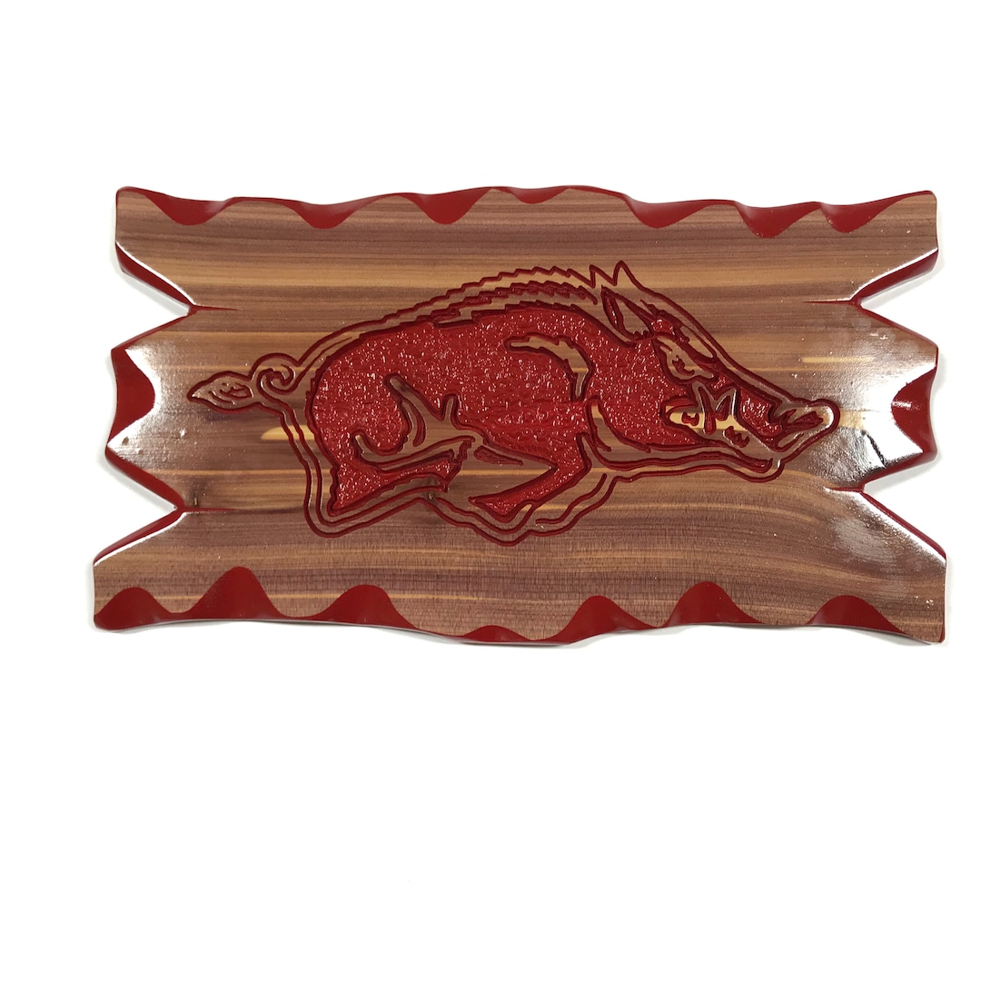 Arkansas Razorbacks Routed Wood Sign, Rustic Hog Decor - Etsy