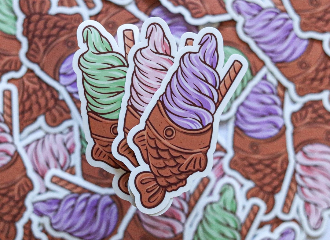 Taiyaki Fish Ice Cream Sticker | Kawaii Stickers | Japanese Themed ...