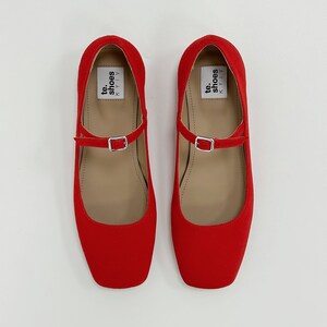 Red Shoes, Mary Jane Flat Shoes Women, Women Dress Shoes, Mod Shoes ...