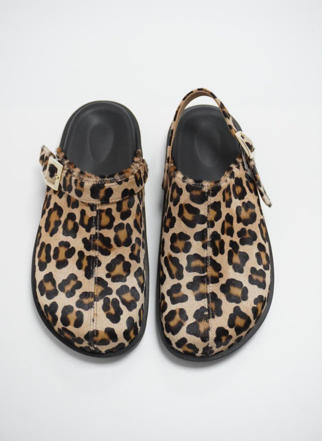 Cheetah Leo Print Handmade Clarks Mules, Leather Slippers Mules, Slip ...